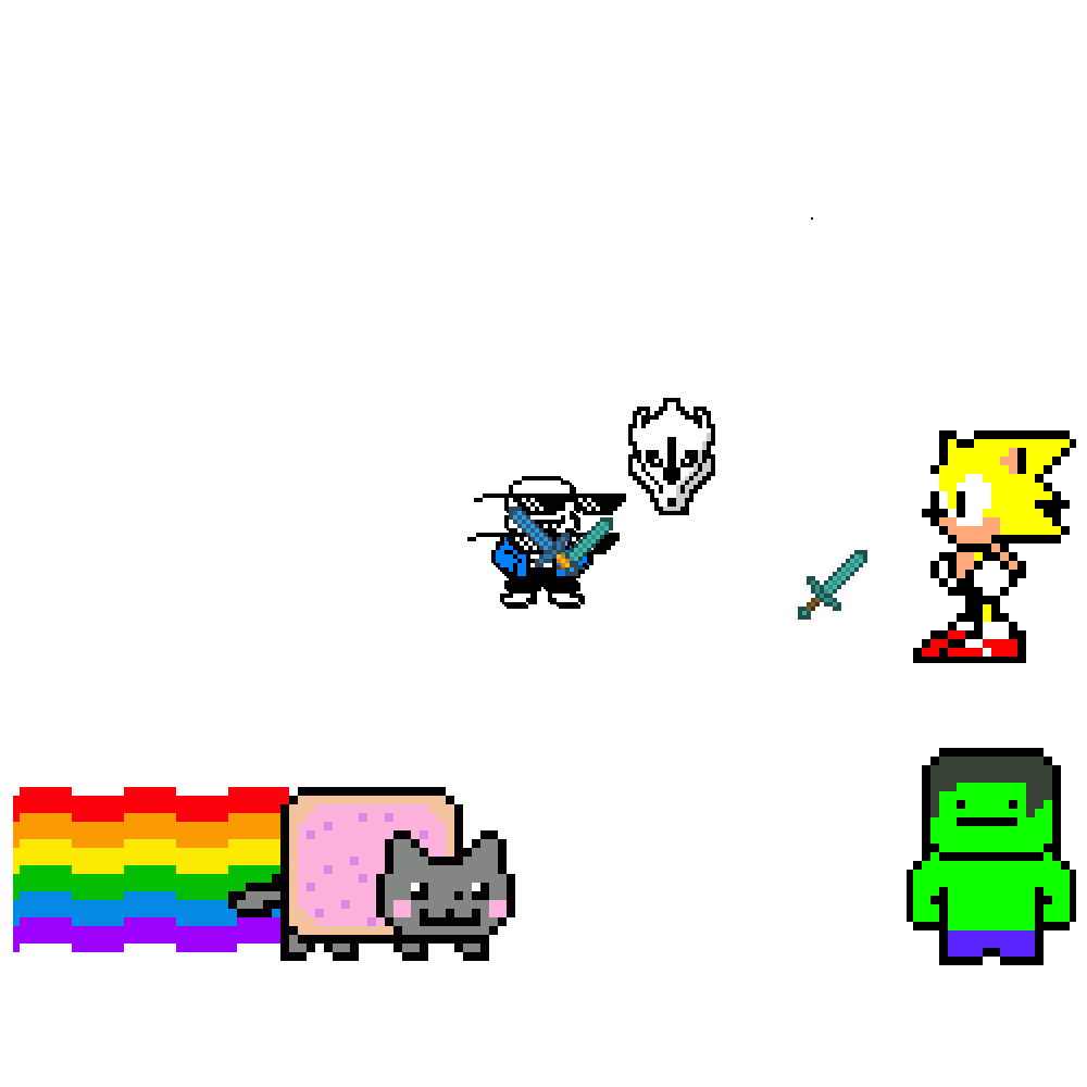 Pixilart - sans hulk sonic nyan cat by Anonymous