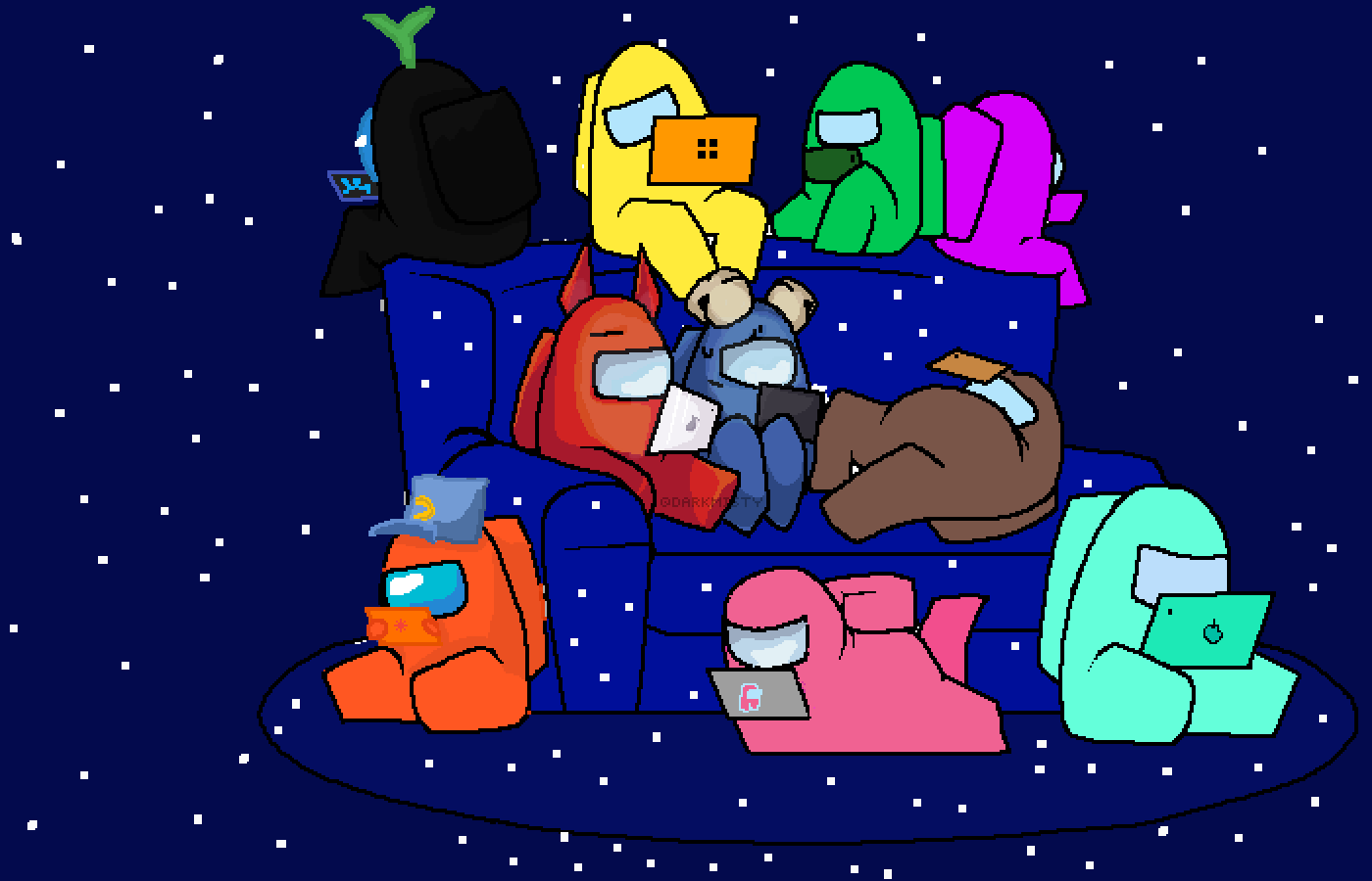 Pixilart - black orange purple sus by JANIAWALT