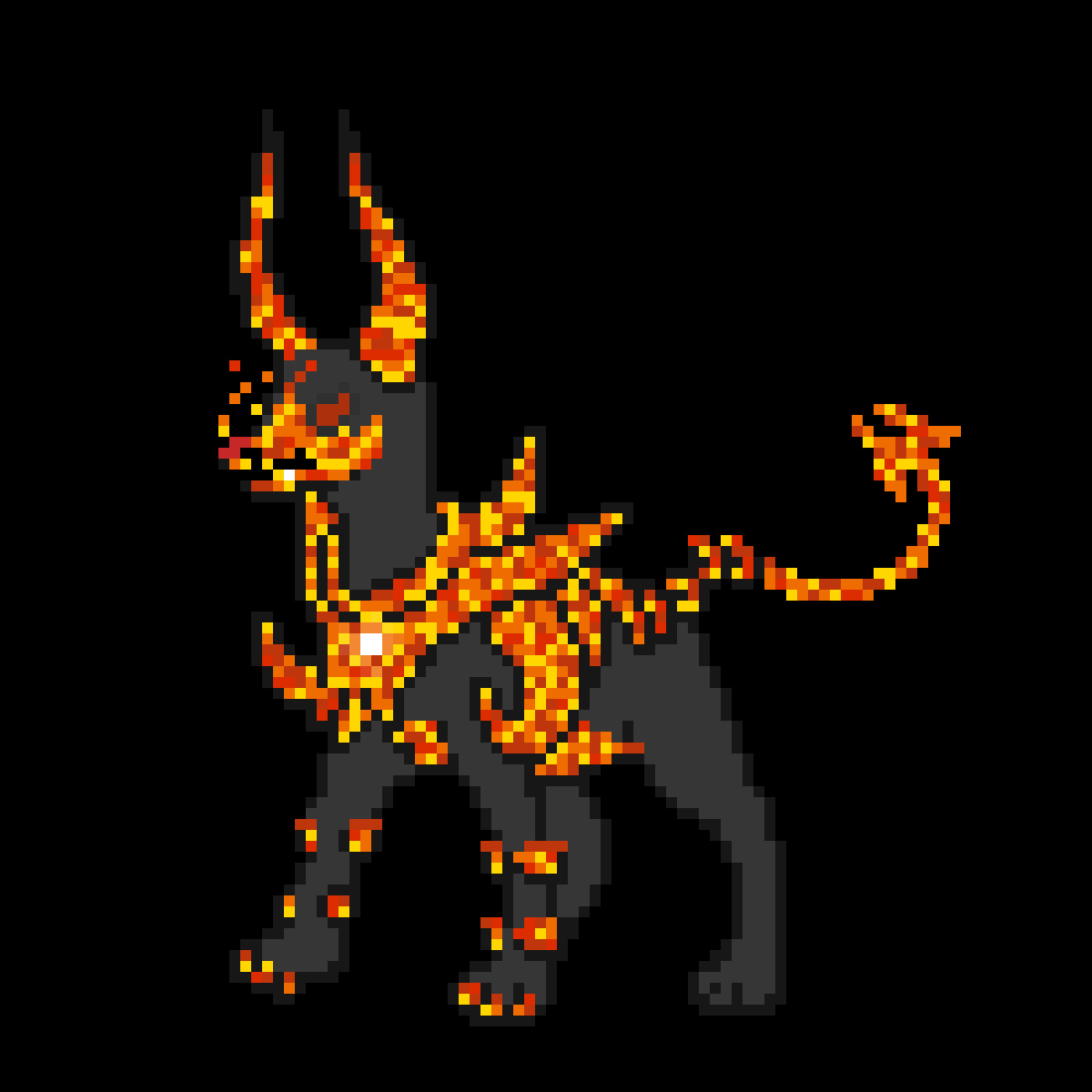 Pixilart - Magma Dog by CatButlerDraws