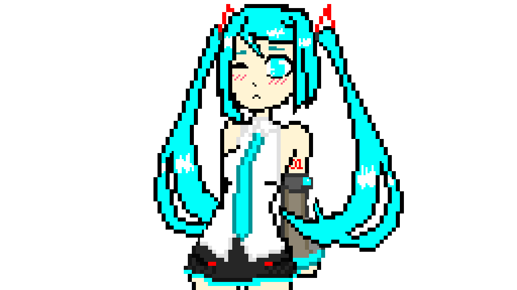 Editing Hatsune Miku V4x - Free online pixel art drawing tool - Pixilart