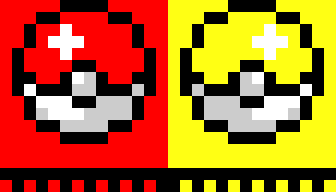 Editing Red Vs Yellow [pokeball] - Free online pixel art drawing tool ...
