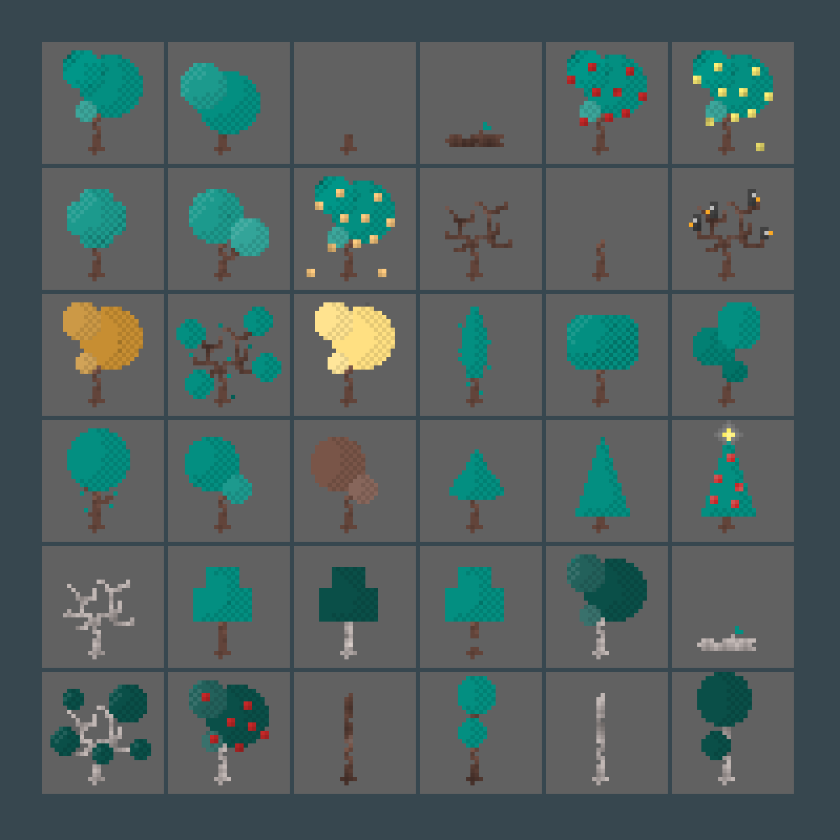 Pixilart - RPG Tree Sprite Sheet by Mini-Pixels