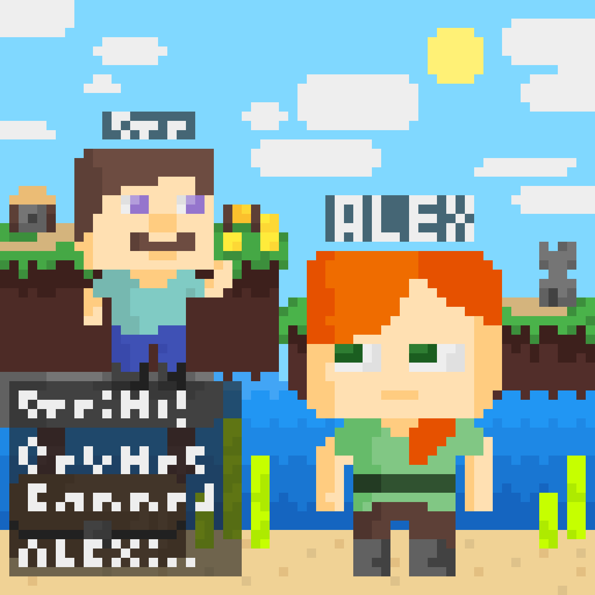 Pixilart - Steve meet Alex by beehoneycomb