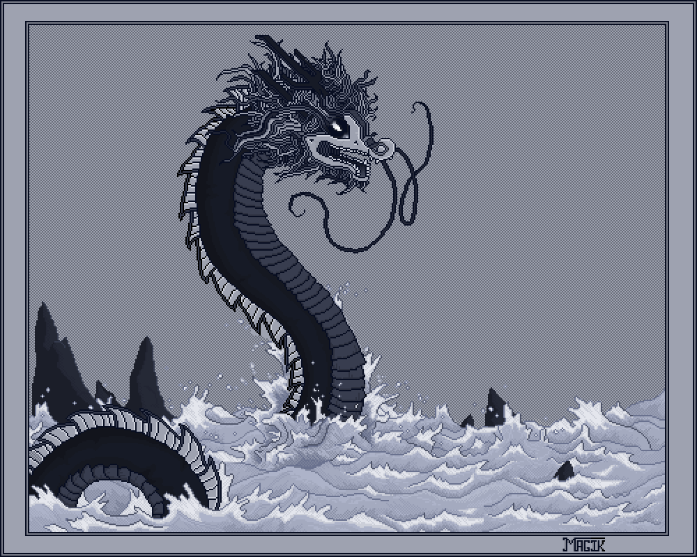 Pixilart - DRAGON OF THE SEA by MAGIK