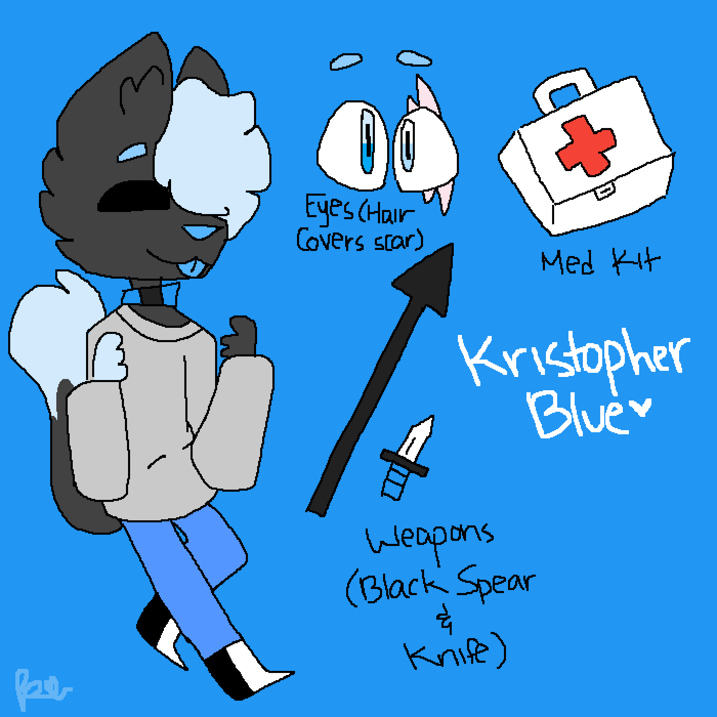 Pixilart - Kristopher Blue (Art Attack!) by loser-exe