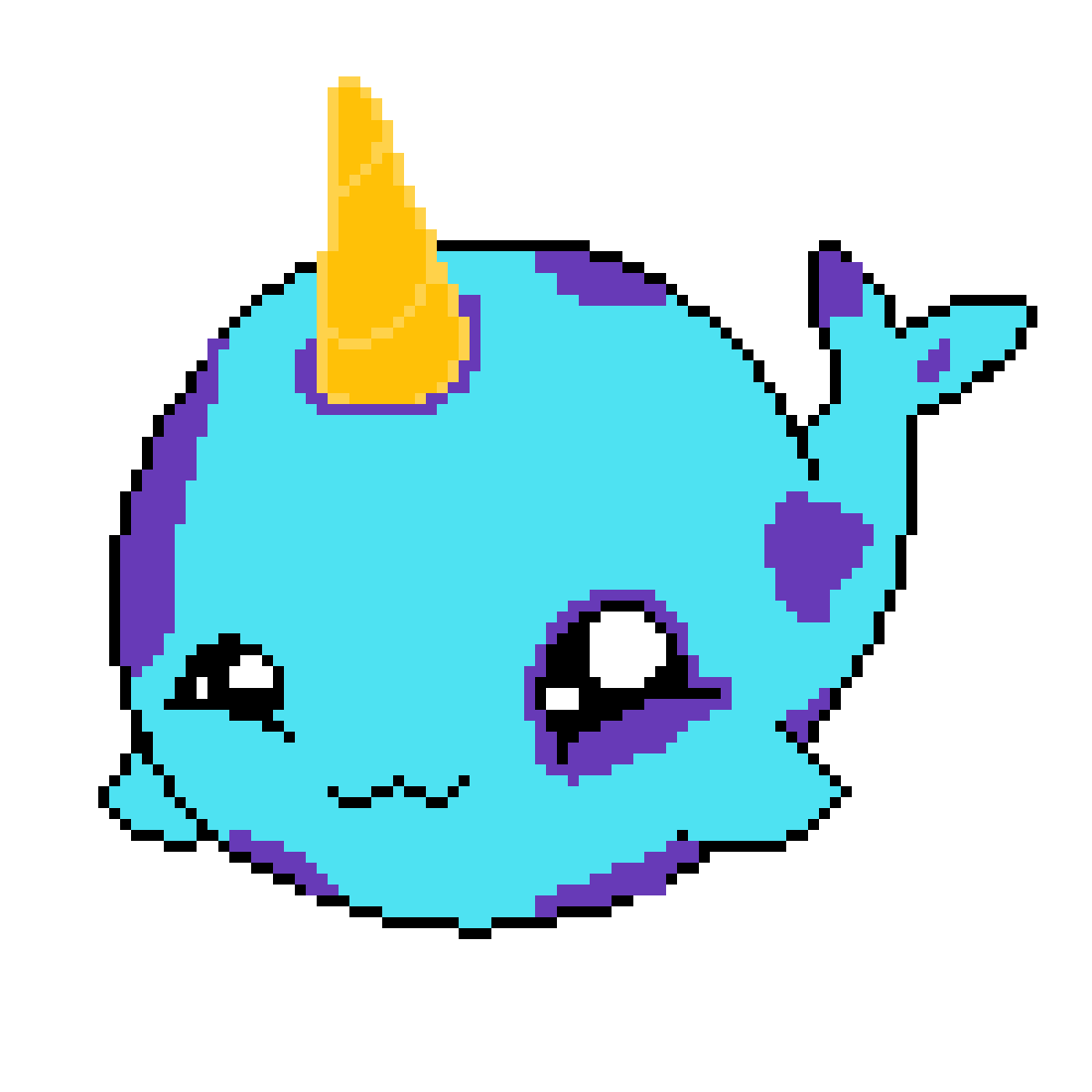Editing small narwhal - Free online pixel art drawing tool - Pixilart