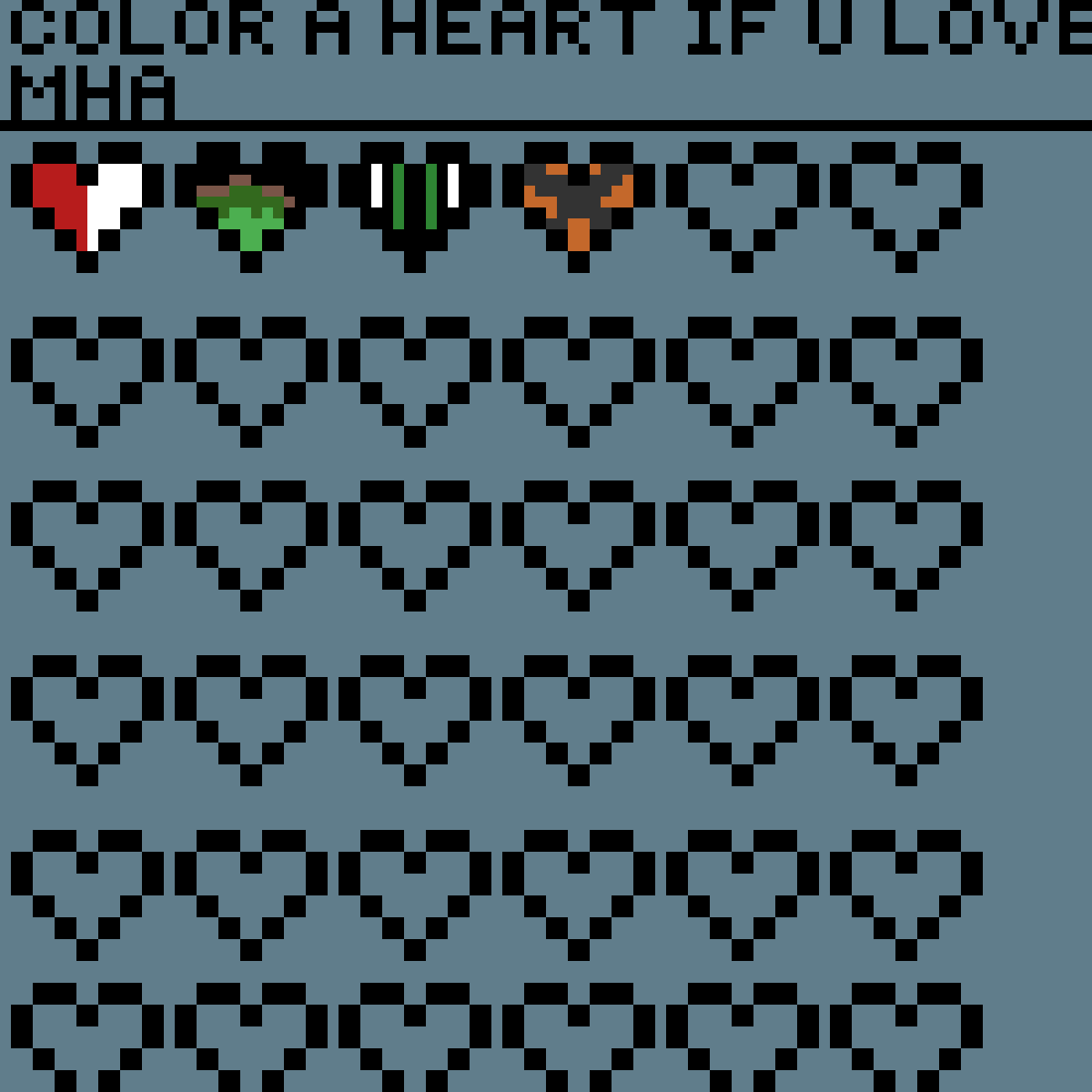 Editing mha heart - Free online pixel art drawing tool - Pixilart
