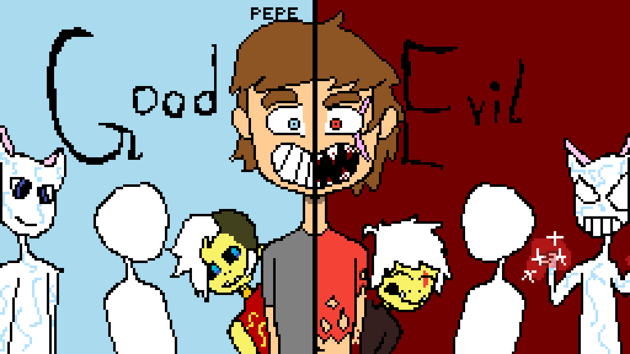 Pixilart - good/evil collab by boiboi123