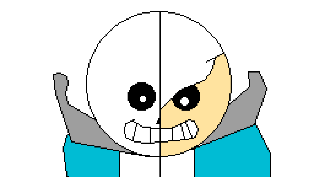 Pixilart - Sans and human sans side to side by J-H
