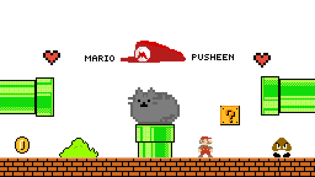Pixilart - Mario Pusheen by TheEpicDrawings