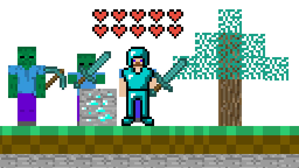 Pixilart - Minecraft world made with stamps by SparkyOfficial