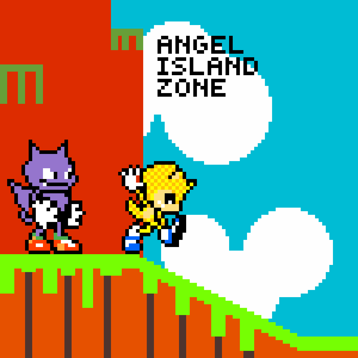 Pixilart - angel island zone by Tuxedoedabyss03