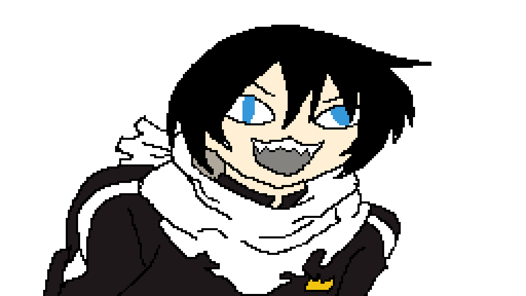 Pixilart - Yato from Norigami - Cat Face LOL by PixelTeddy2270