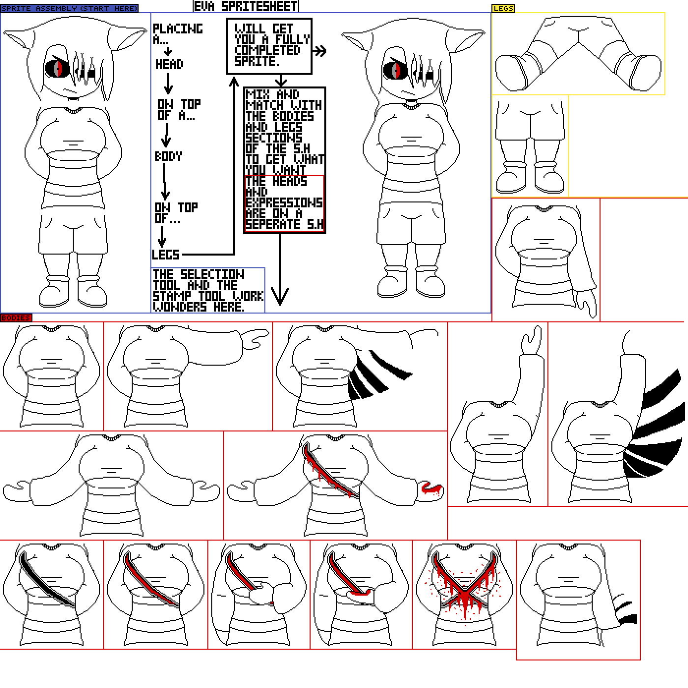 Editing Eve Sprite-sheet (Bodies and Leg Sprites) - Free online pixel ...
