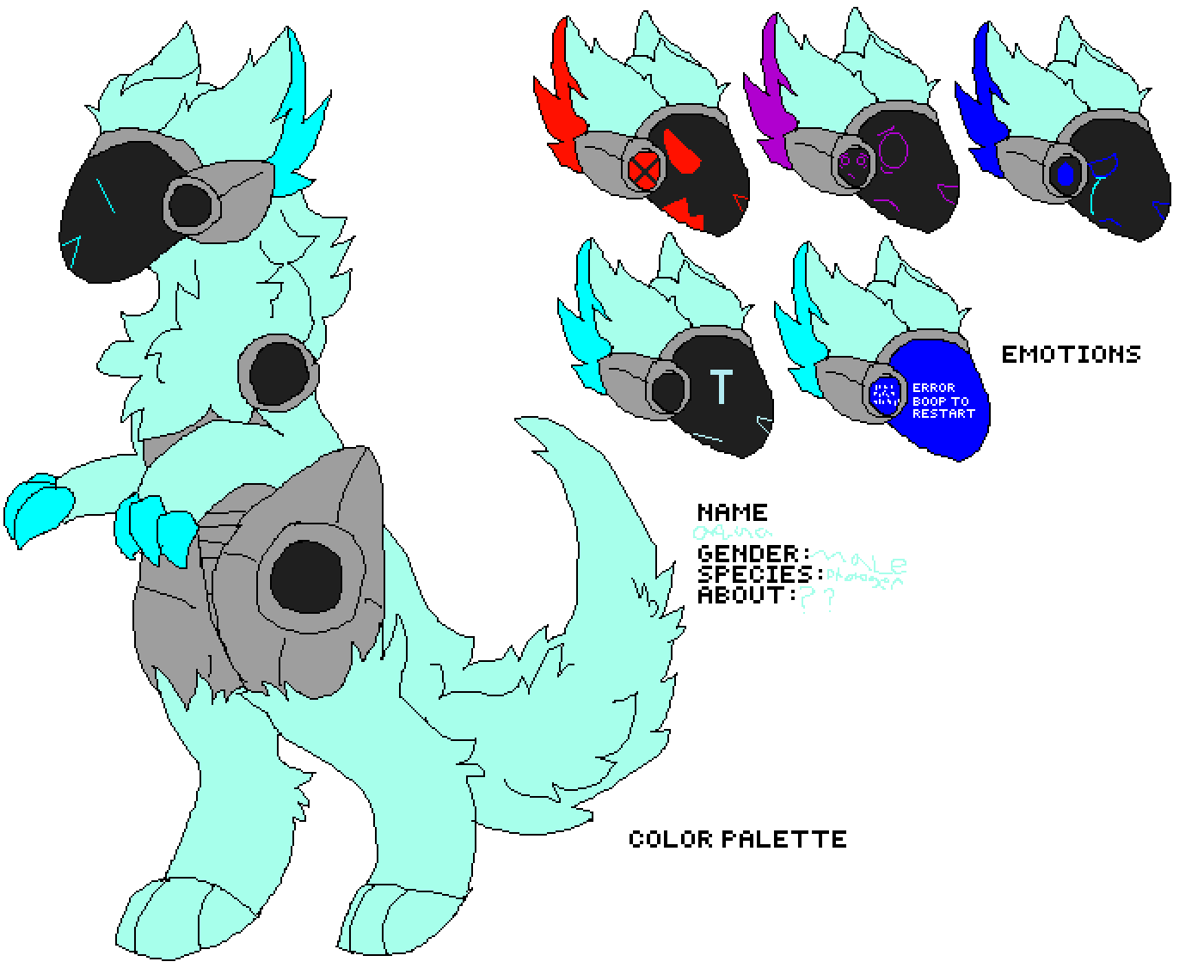 Pixilart - aqua s refsheet by BlueFox27
