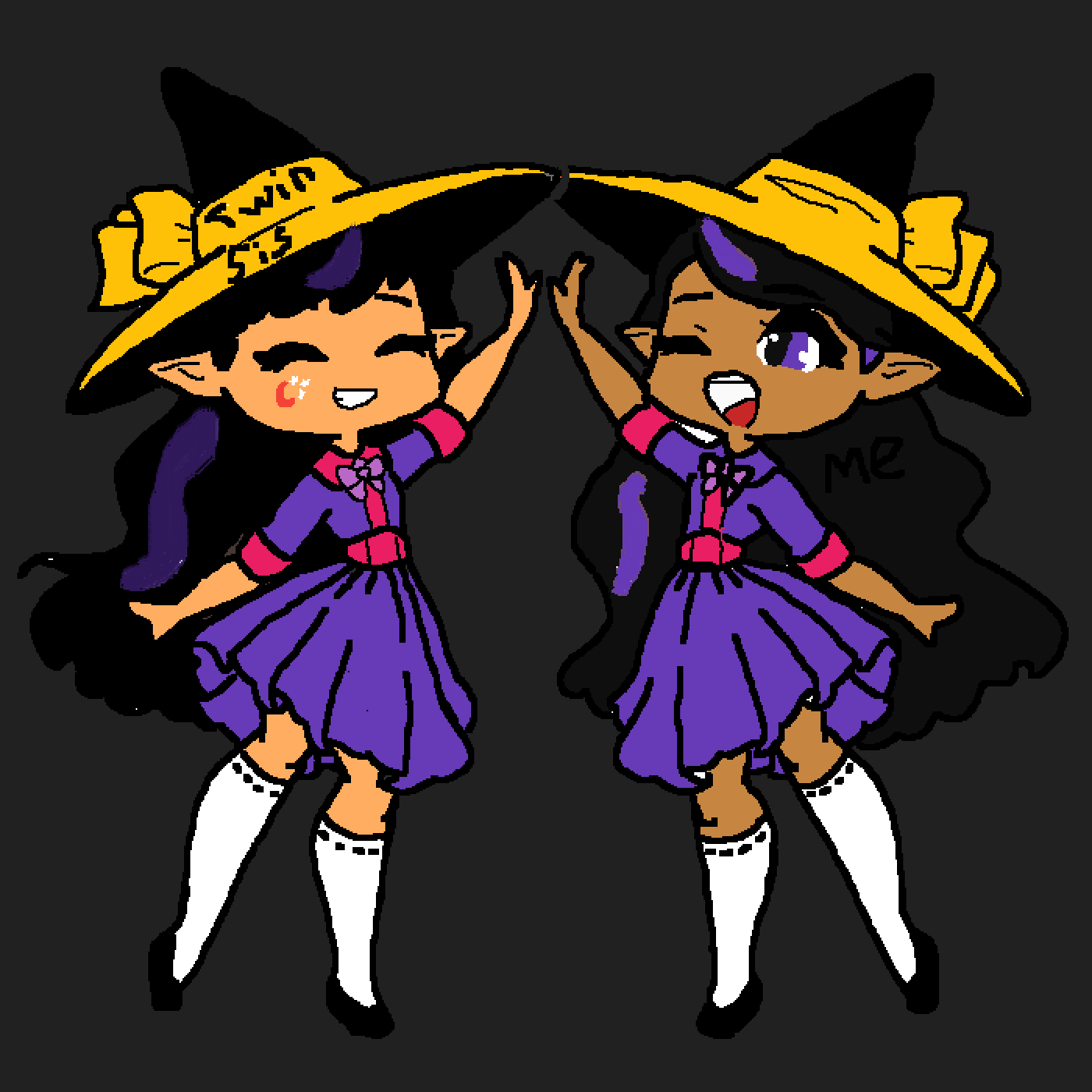 Pixilart - Me and my twin Sister oc by shawtybaebaddie