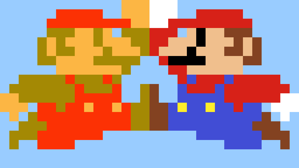 Pixilart - Mario Fight by ErikTheBossMan