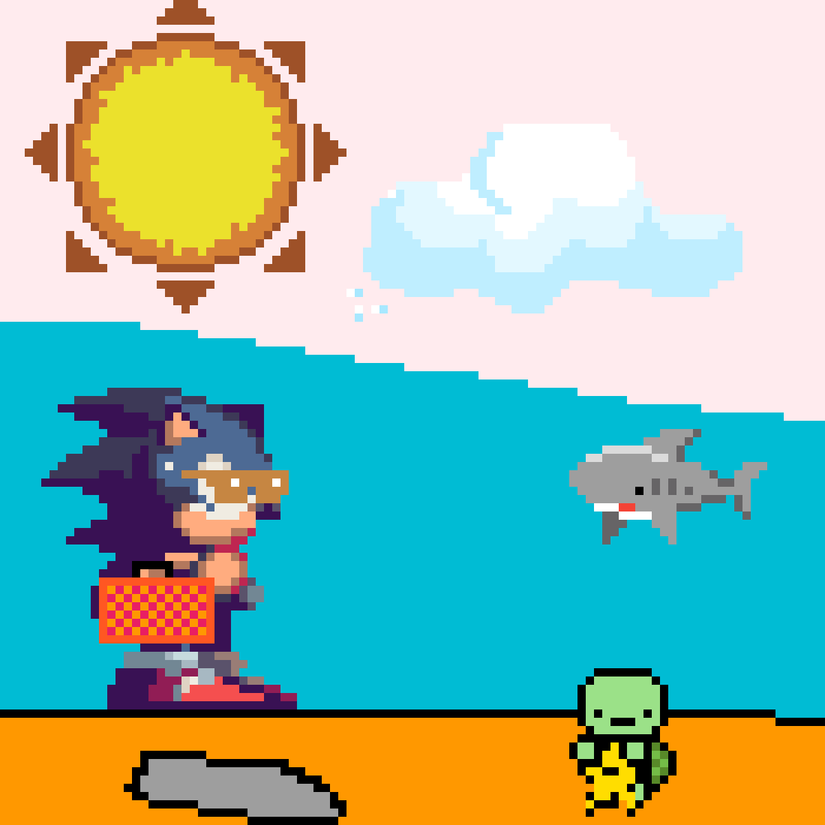 Pixilart - sonic at the beach by bubba-boi