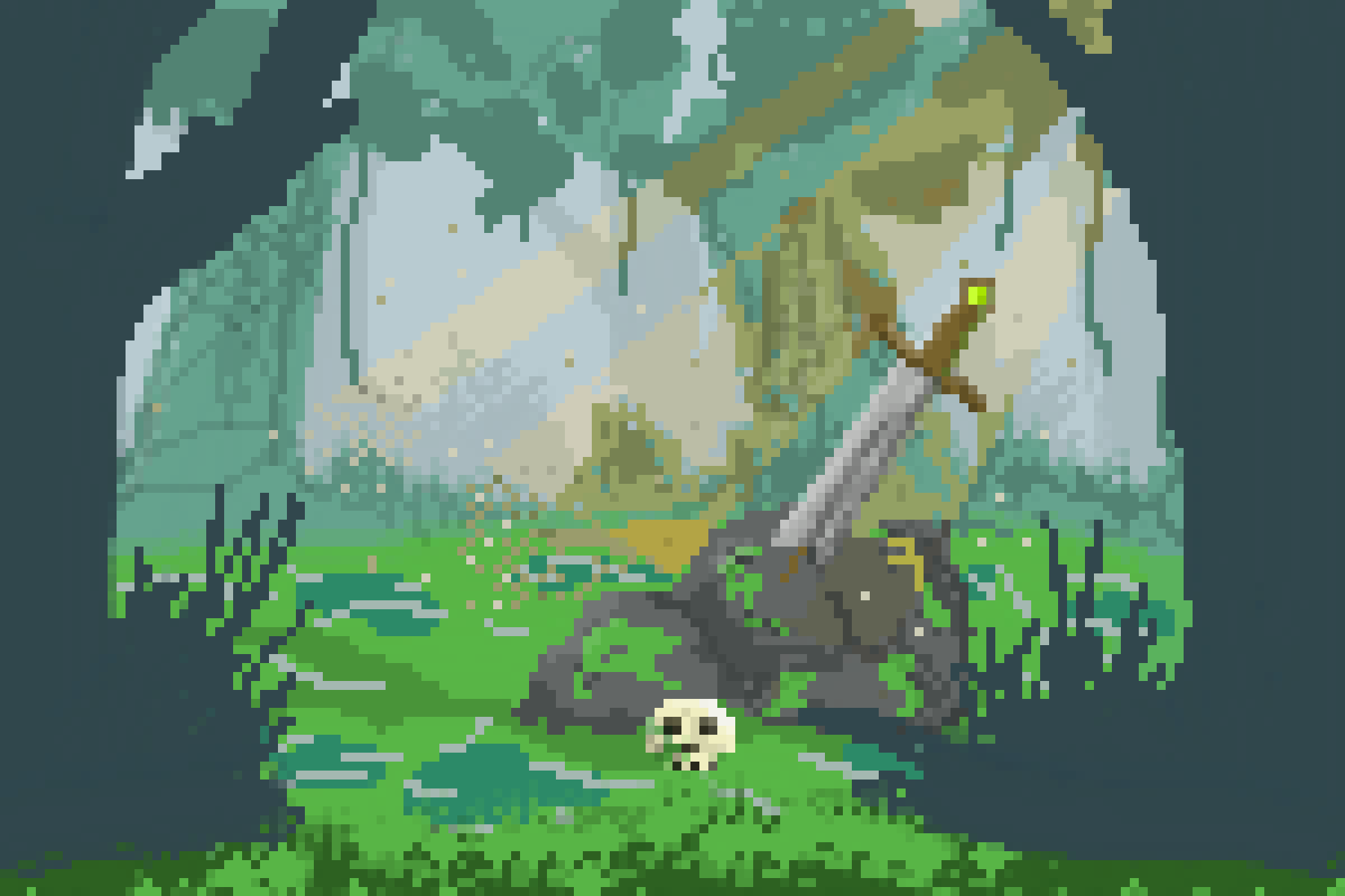 Pixilart - Old Sword At The Swamp by Rhan