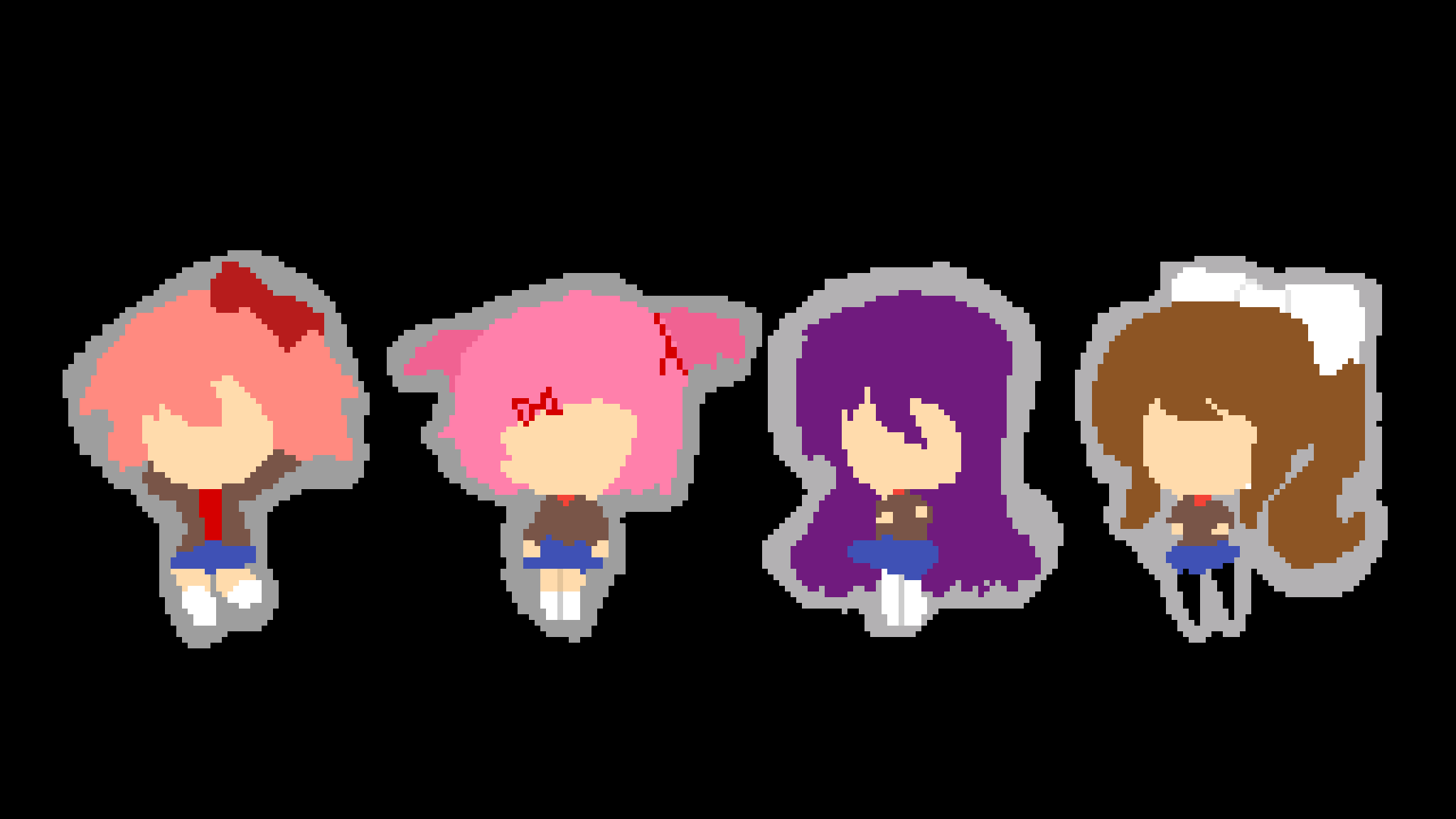 Pixilart - Chibi doki doki by Alertnutria