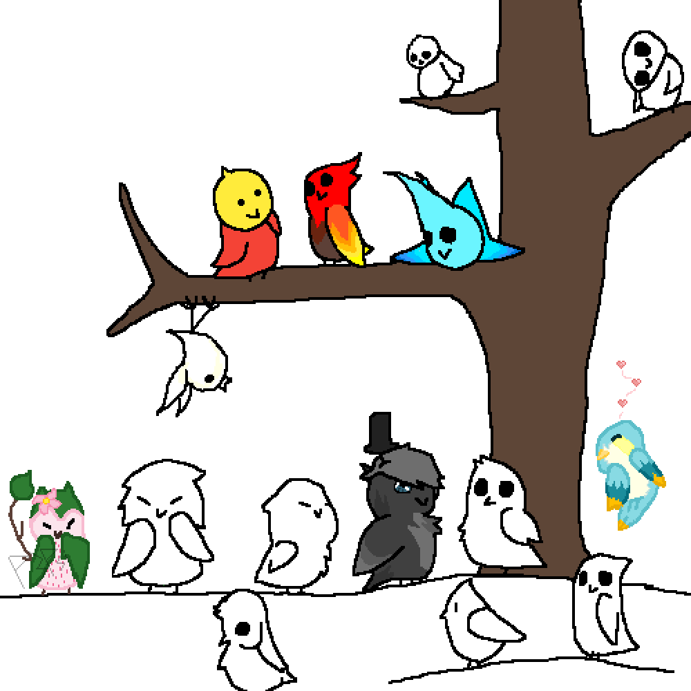 Editing more birds ppl - Free online pixel art drawing tool - Pixilart