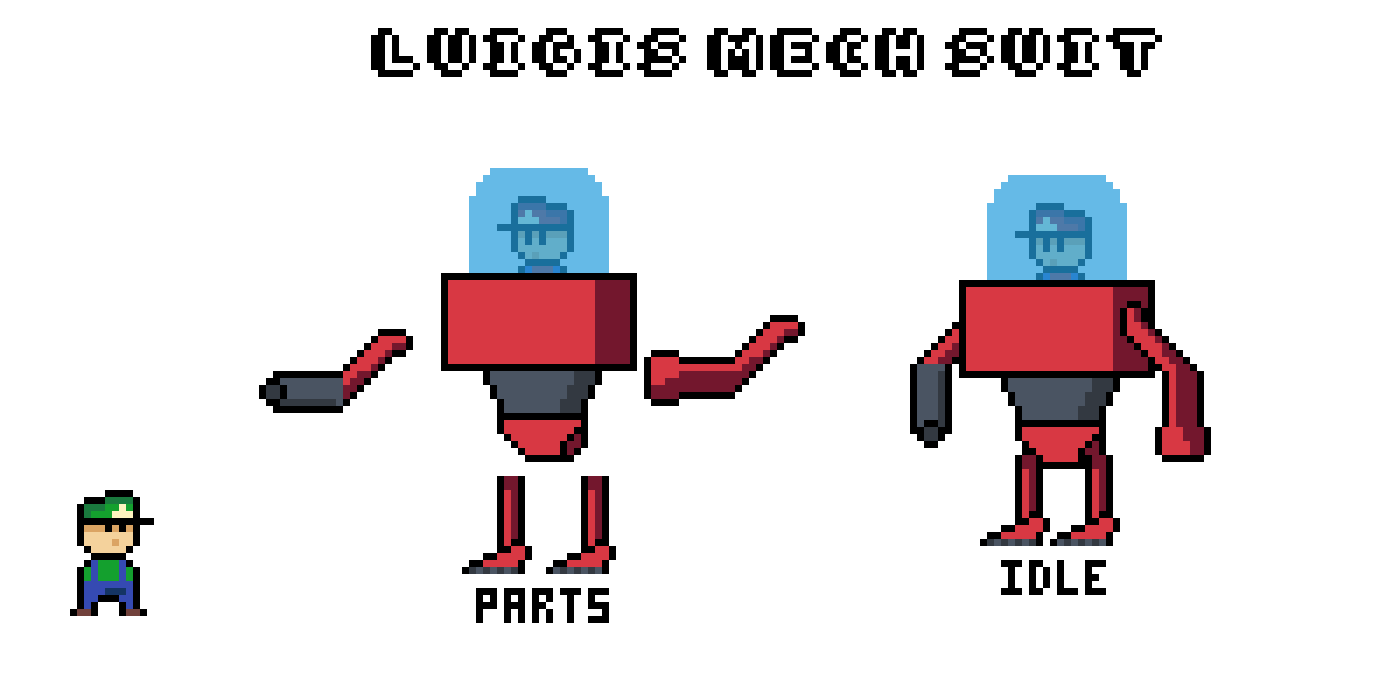 Editing luigi s mech suit - Free online pixel art drawing tool - Pixilart
