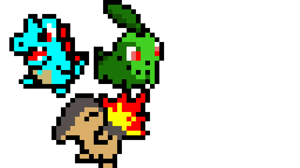 Pixilart - starters Pokemon gen 2 by howie-bedrock