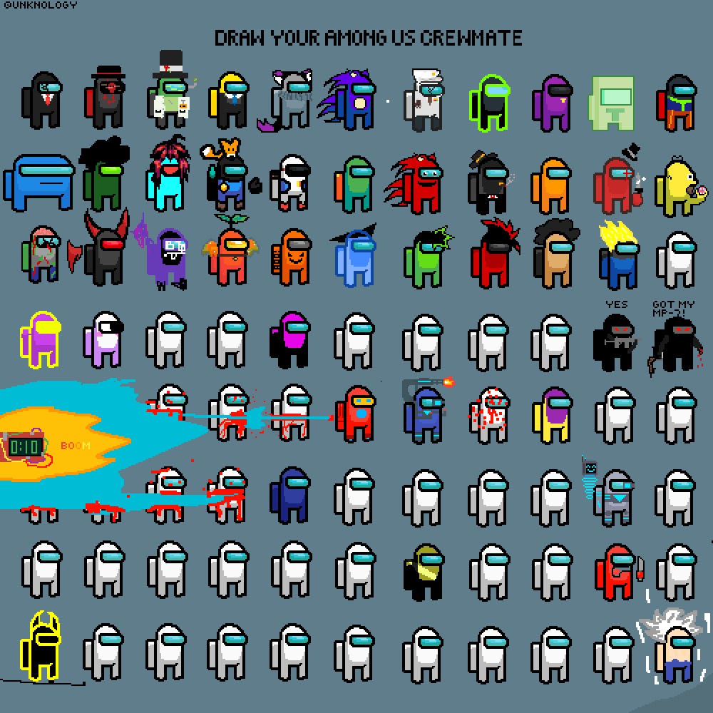 Pixilart - a million custom among us by glitchedguy042