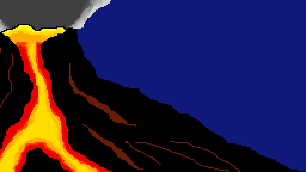 Pixilart - Pixelated Volcano by ivanb5ku11