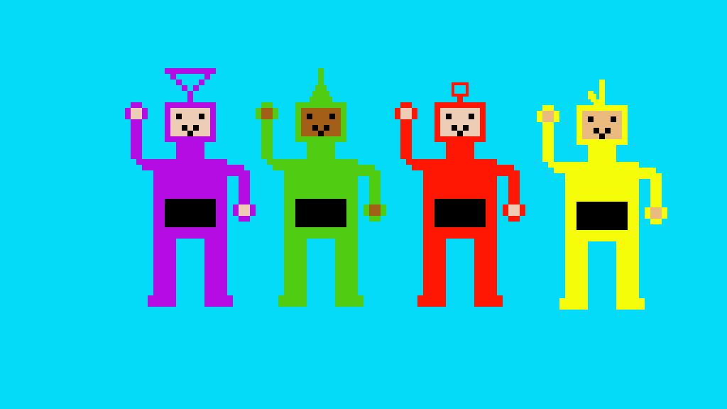 Editing TeleTubbies - Free online pixel art drawing tool - Pixilart
