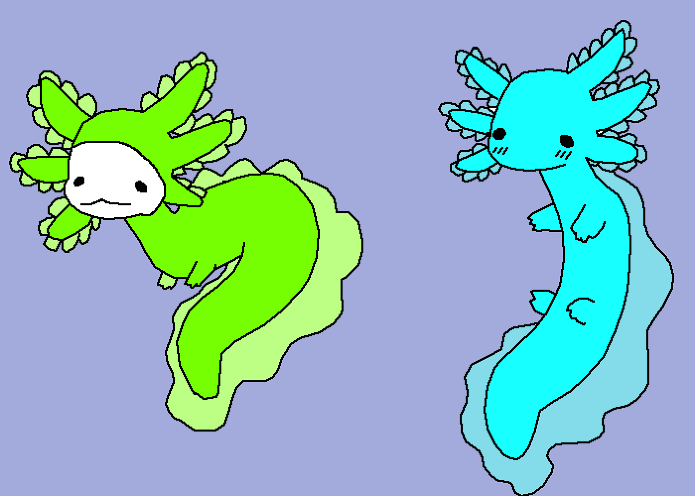 Editing dsmp axolotls - Free online pixel art drawing tool - Pixilart