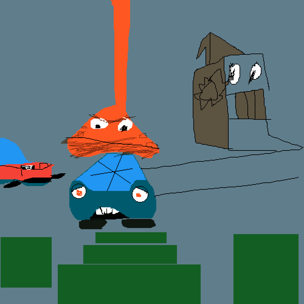 Pixilart - worthless, tblt, the red car and the blue car by Anonymous