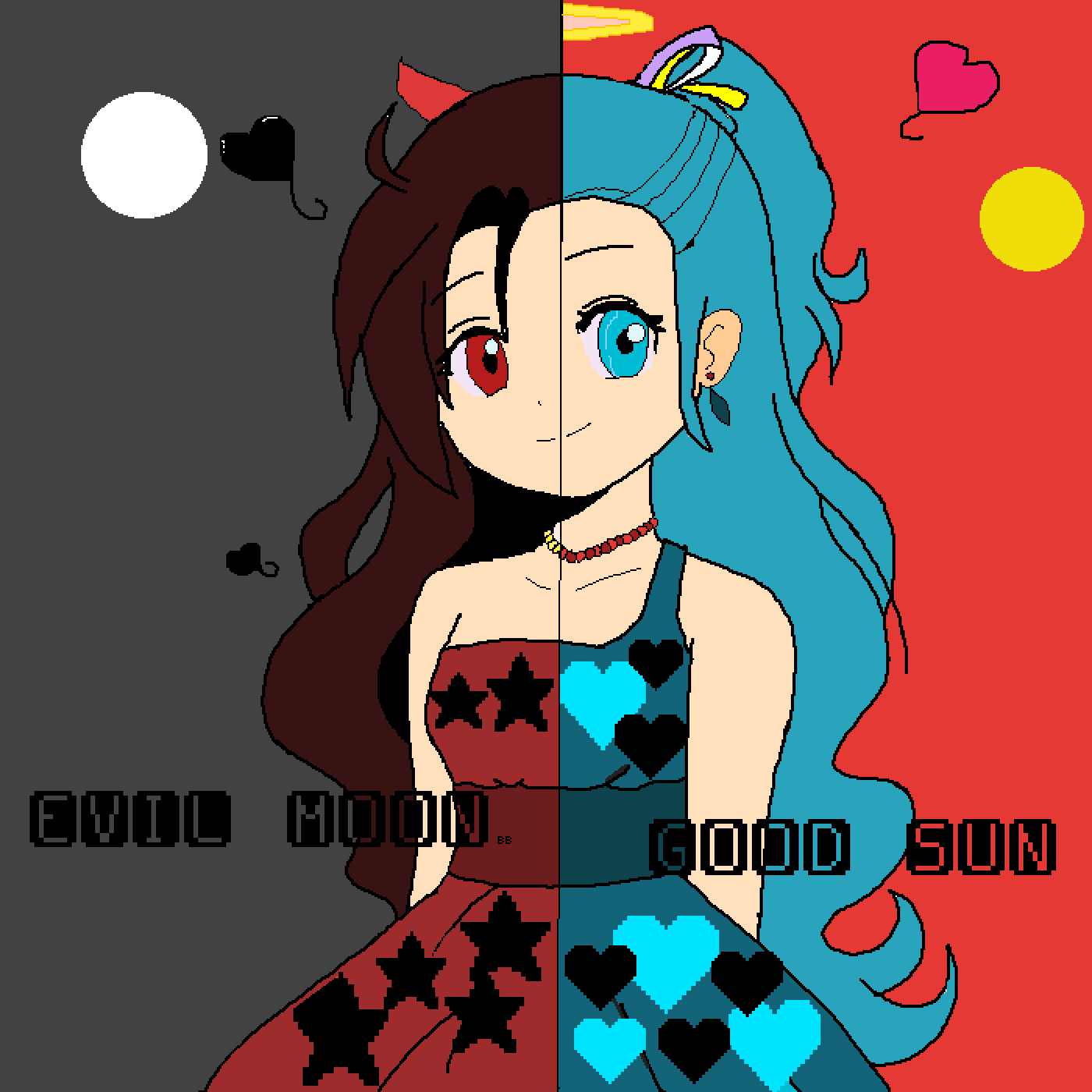 Editing evil moon vs good sun - Free online pixel art drawing tool ...