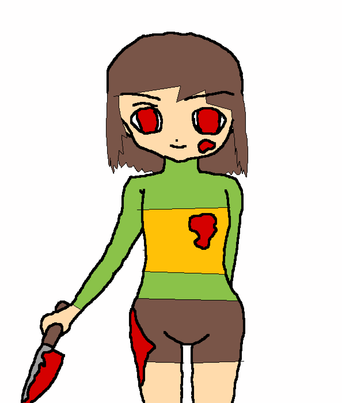 Pixilart - Chara glitching to genocide frisk by ashfrumpallet
