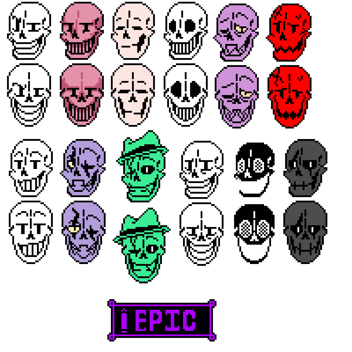 Pixilart - Papyrus AU faces by Epic-Artist