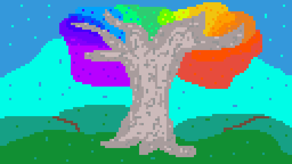 Pixilart - Rainbow Tree by Pigster