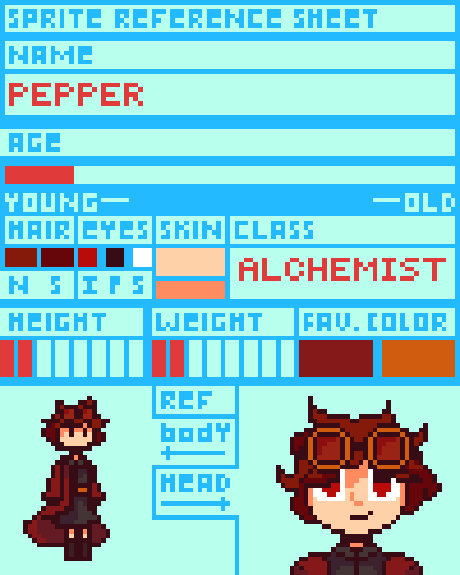 Pixilart - Sprite Reference Sheet- Pepper by Peppermint
