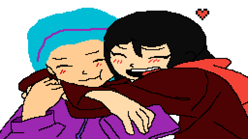 Pixilart - Winter Hug Collab by Deathstarkille