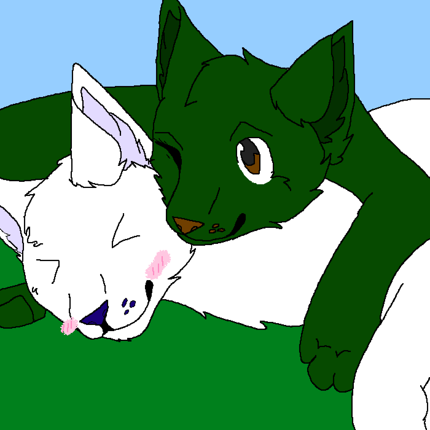Pixilart - Gon and killua as cats by Yuki-Hoshiko