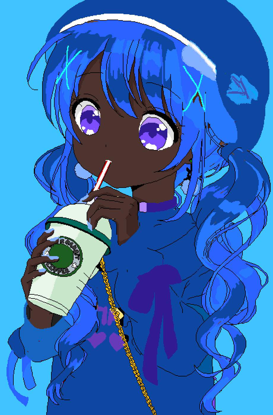 Pixilart Anime Girl Drinking Coffe By Soomy Male