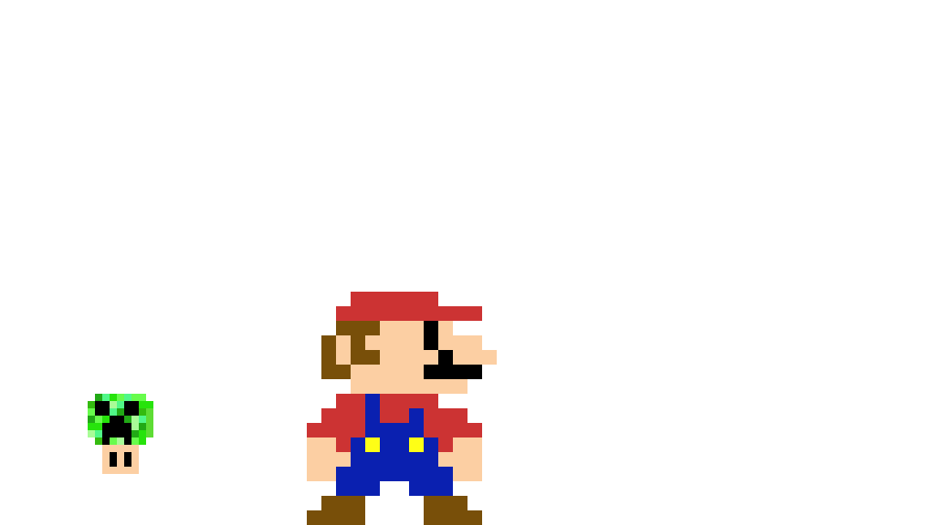 Pixilart - Mario blinking while there is a creeper mushroom by Not-temmie
