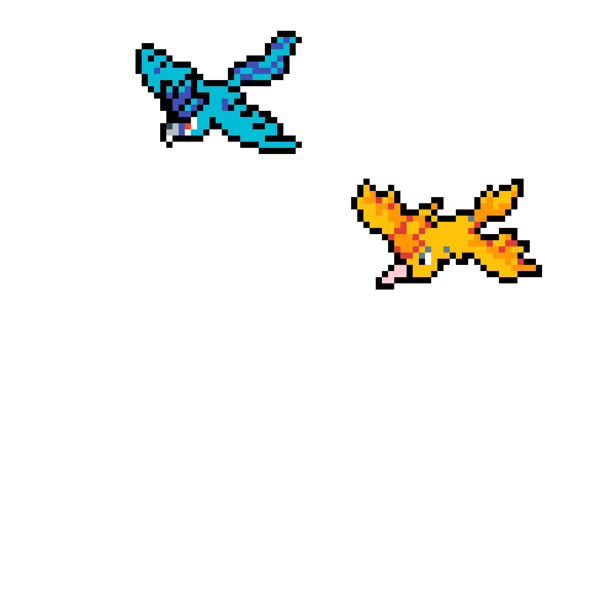 Pixilart - Articuno and Moltres by depressioniskey