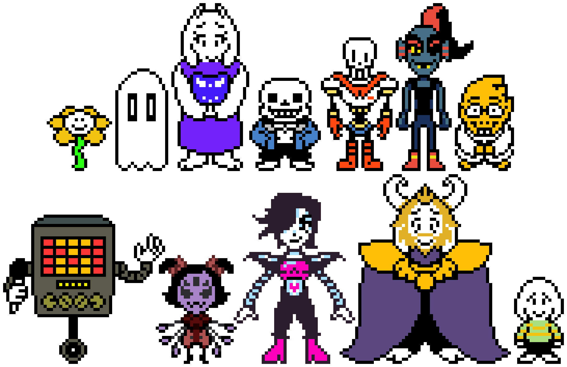 Editing UnderTale OW Cast Base - Free online pixel art drawing tool ...