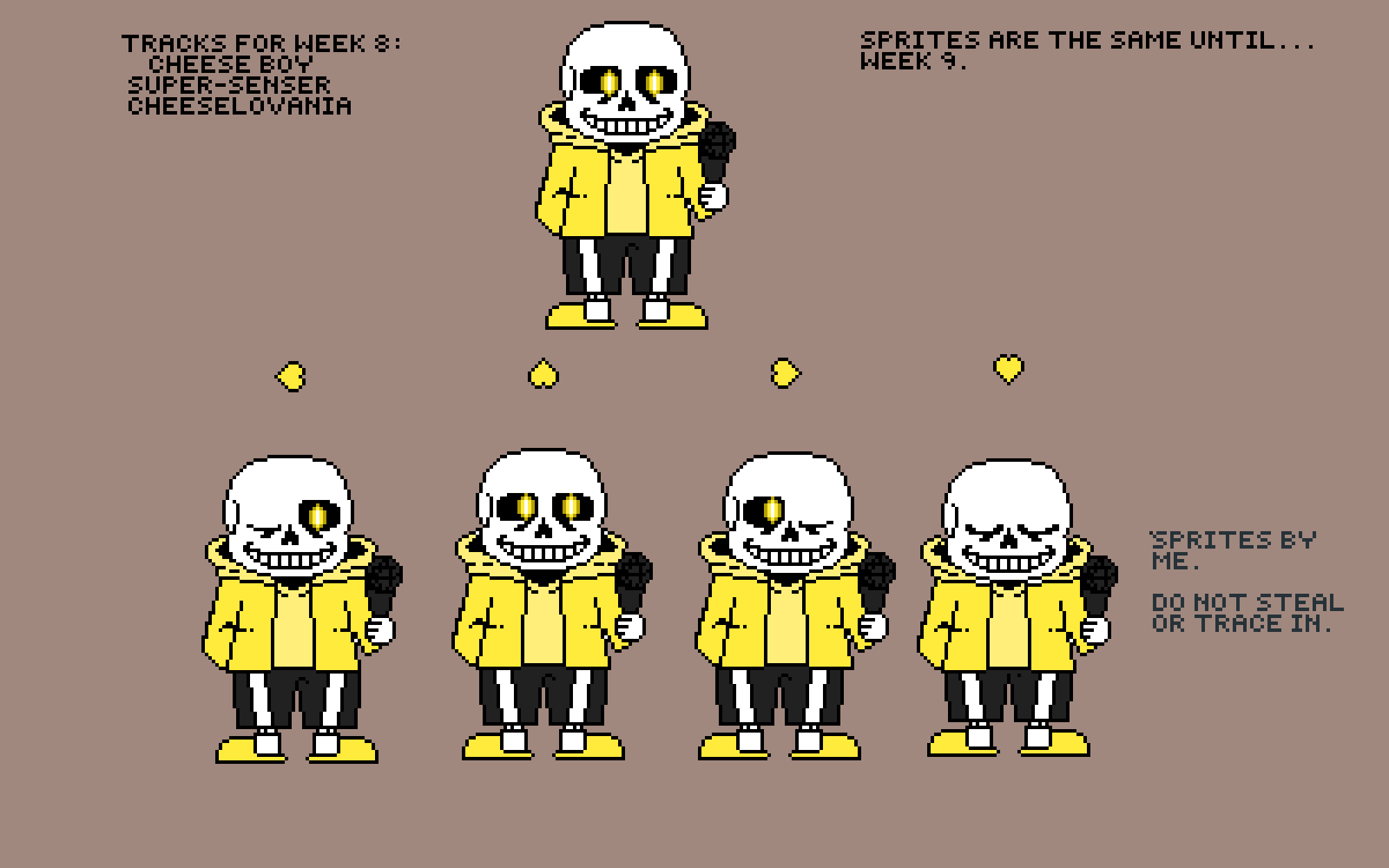 Pixilart - Cheese Sans FNF Sheet by AyoBoi