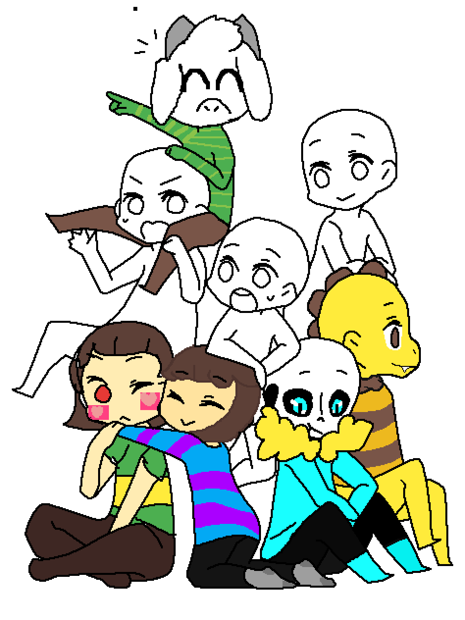 Editing undertale group - Free online pixel art drawing tool - Pixilart