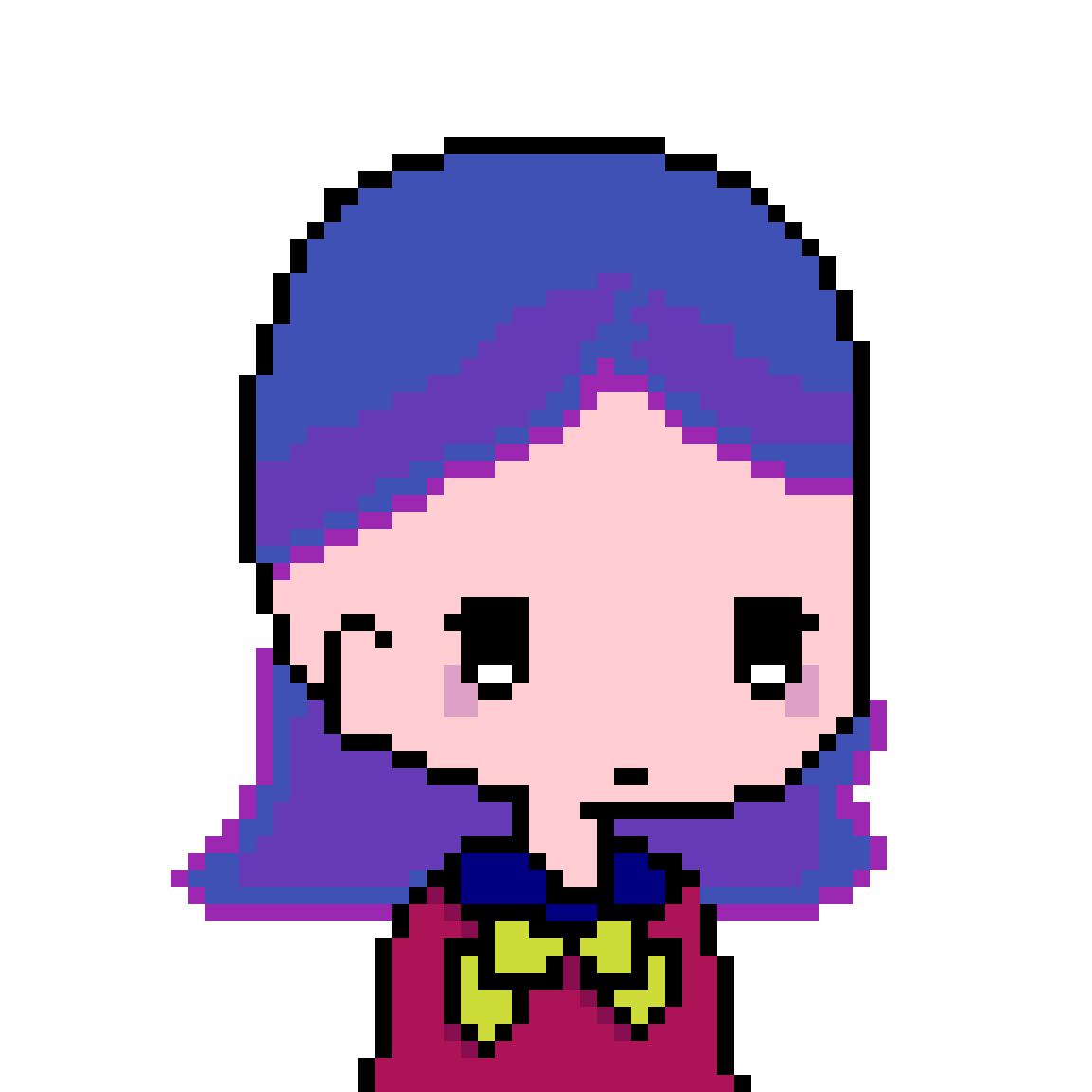 Editing shy girl, school outfit - Free online pixel art drawing tool ...