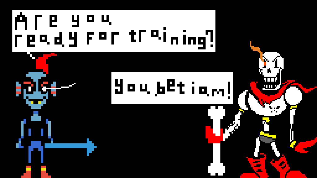 Pixilart - undyne the undying vs papyrus (training) by sans-skele-ton