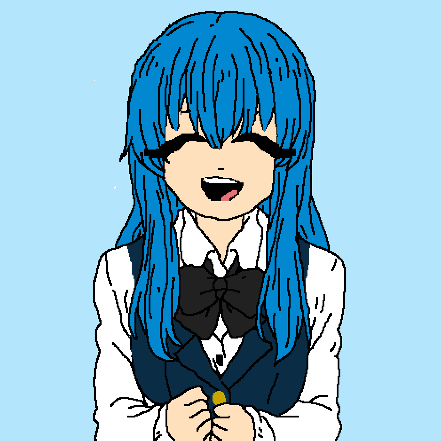 Editing nagisa with his hair down - Free online pixel art drawing tool ...