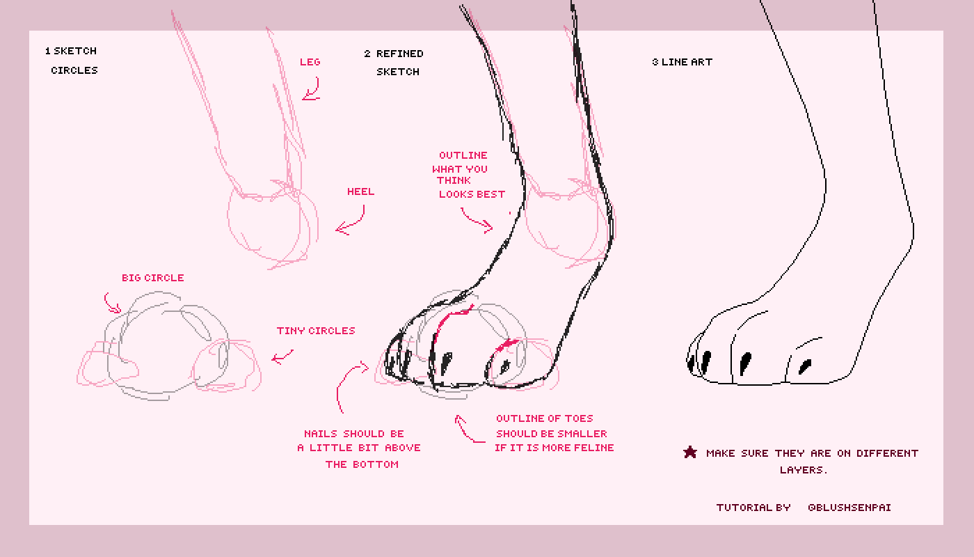 Pixilart - Paw Tutorial by BlushChiaroscur