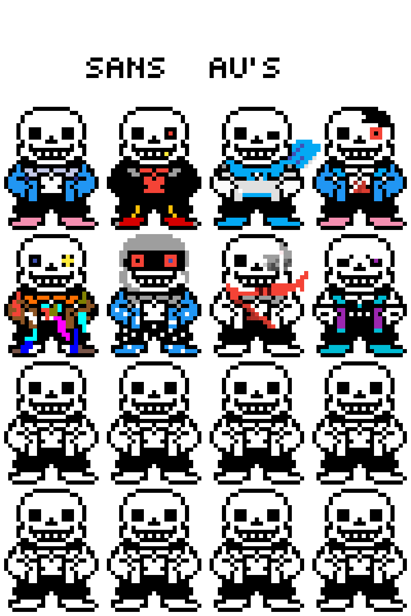 Editing Sans AU's WIP - Free online pixel art drawing tool - Pixilart